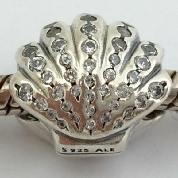 Pandora | Jewelry | Pandora Disney Ariels Shell 925 Silver Cz Charm ...